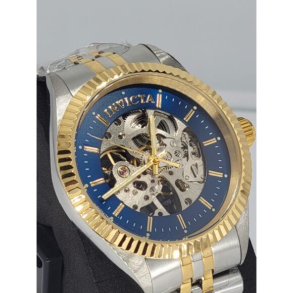 Invicta | Accessories | Invicta Specialty Hand Wind Blue Skeleton Dial ...
